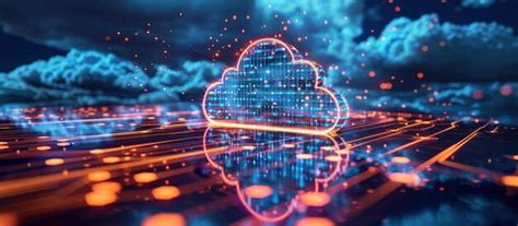 Premium Photo A Vibrant Depiction Of Cloud Computing Technology With