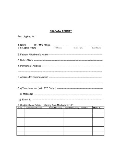 2025 Biodata Form Fillable Printable Pdf And Forms Handypdf