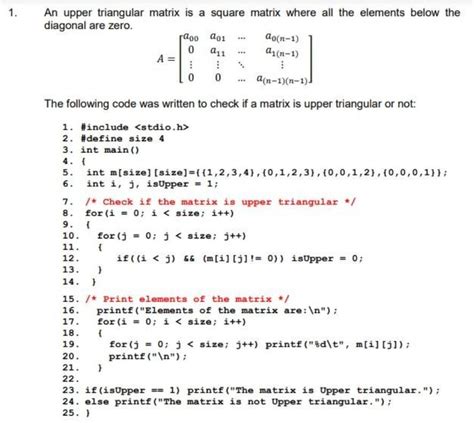 Solved An Upper Triangular Matrix Is A Square Matrix Where Chegg