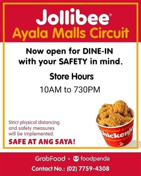 Ayala Malls You May Now Order For Dine In At Jollibee