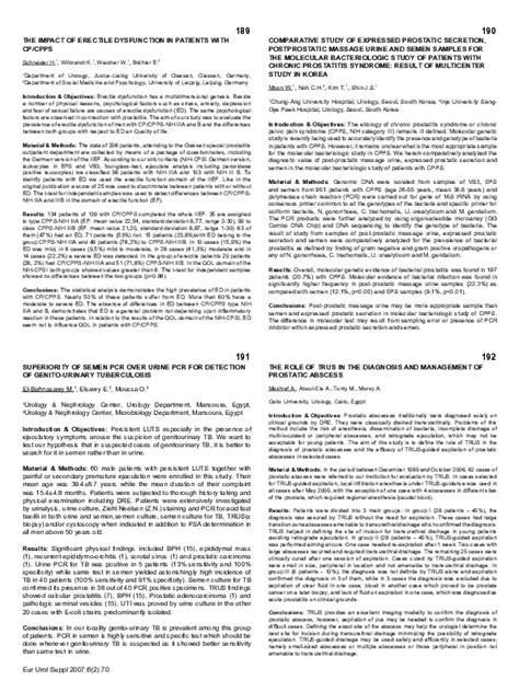 Pdf 191 Superiority Of Semen Pcr Over Urine Pcr For Detection Of Genito Urinary Tuberculosis