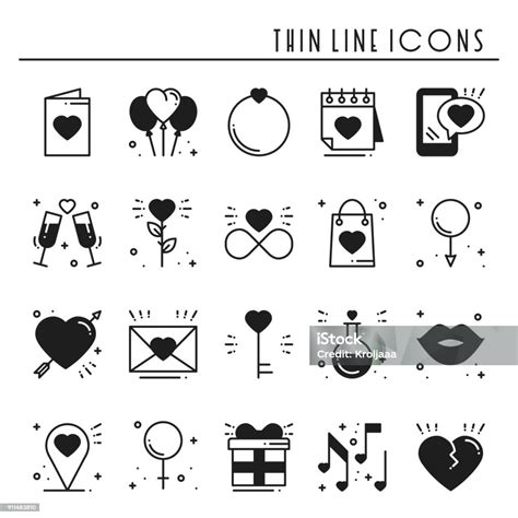 라인 아이콘 세트를 사랑 해요 해피 발렌타인 하루 실루엣 표지판 및 기호 사랑 부부 관계 데이트 결혼 휴가 로맨틱 테마 심장
