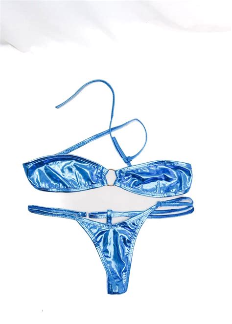 Katie Kush Blue Metallic Bikini Autographed Photo Fans Utopia