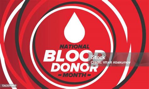 국가 혈액 기증자의 달 인식 및 예방 1 월에 연간 축 하 의료 의료 개념 인간의 지원과 보호 포스터 배너 및 배경 벡터 일러스트레이션 1월에 대한 스톡 벡터 아트 및 기타
