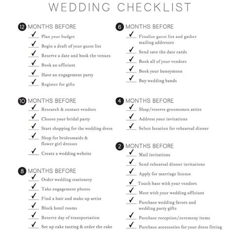 16 4 Month Wedding Checklist Pdf Pictures