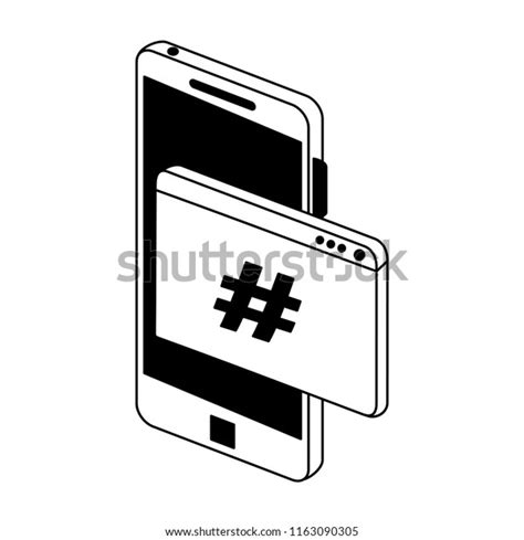 Smartphone Programming Code Symbol Black White 스톡 벡터로열티 프리 1163090305