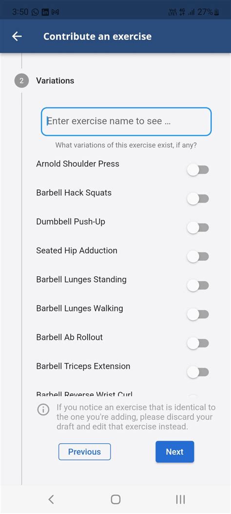 Improve Variations Widget For New Exercises Issue 254 Wger Project