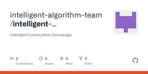 github intelligent algorithm team intelligent intelligent combustion