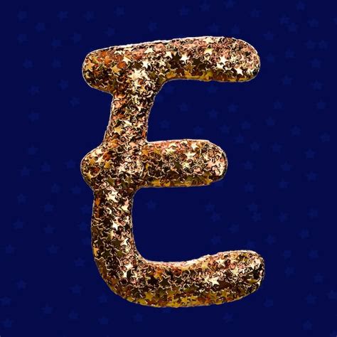 Premium Psd Golden Stars Alphabets E Glitter Text Effect Font In Psd