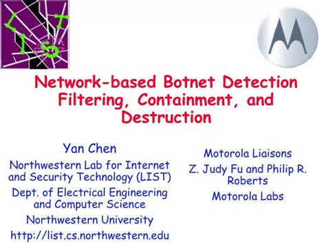 Ppt Network Based Botnet Detection Filtering Containment And
