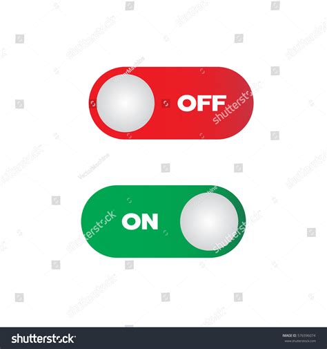 On Off Toggle Switch Button Red Stock Vector Royalty Free