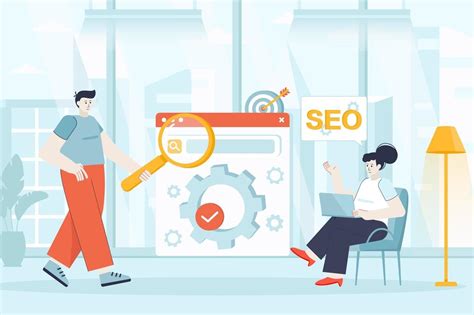 Seo Optimization Concept In Flat Design Vector Illustration 2612386 Vector Art At Vecteezy
