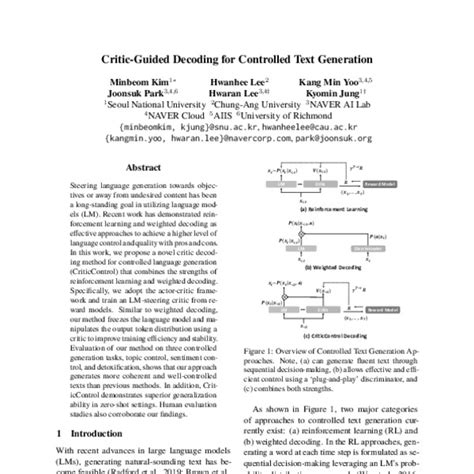 critic guided decoding for controlled text generation acl anthology