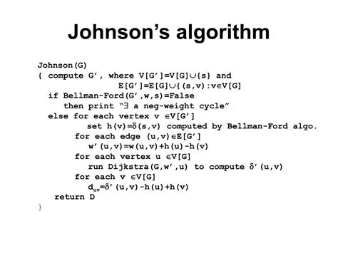 ppt johnson s algorithm powerpoint presentation free download id