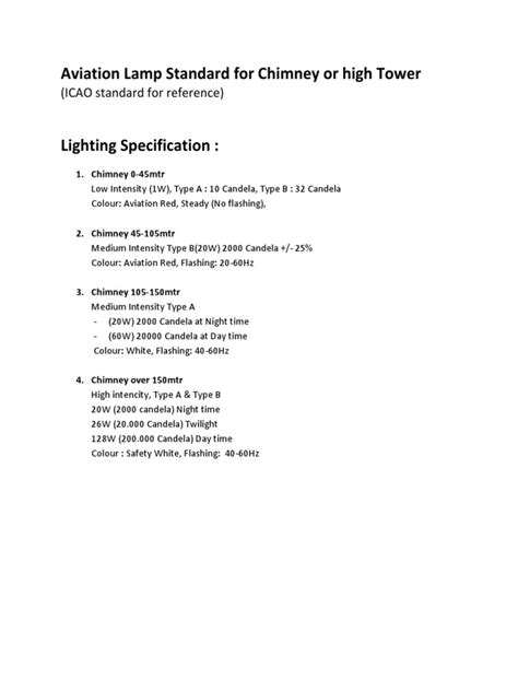 Aviation Lamp Standard For Reference Pdf Lighting Electrical Engineering