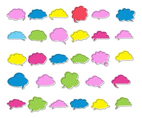 Premium Vector Empty Comic Collection Vintage Colored Cloud Pop Art Vector Comic Box Trendy