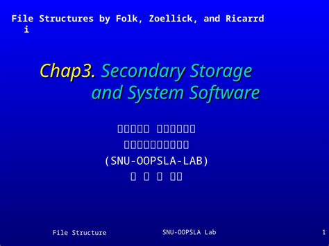 Ppt File Structuresnu Oopsla Lab1 Chap3 Secondary Storage And System Software 서울대학교 컴퓨터공학과 객체