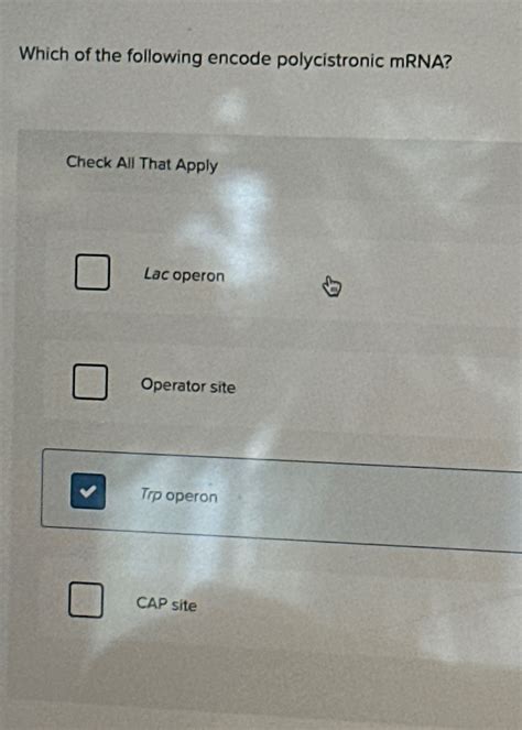 Solved Which Of The Following Encode Polycistronic