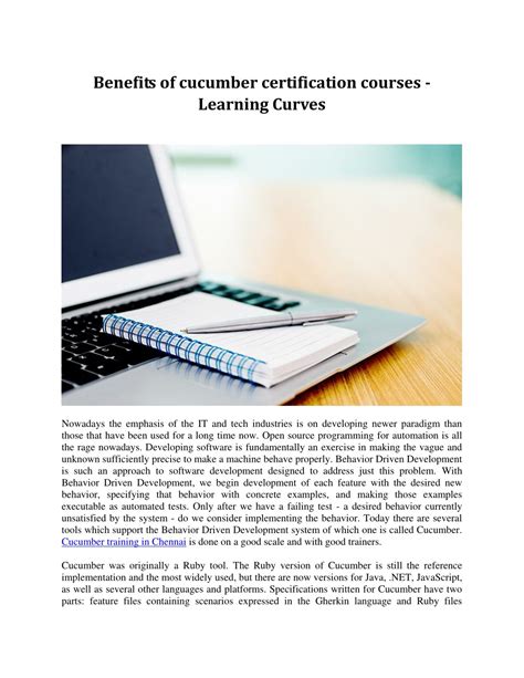 Ppt Benefits Of Cucumber Certification Courses Learning Curves