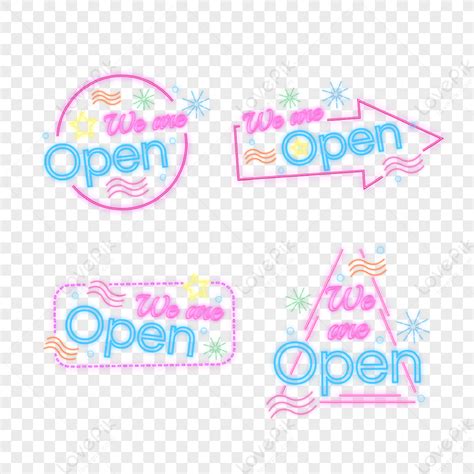 네온 스타일 오프닝 카드 네온 빛 단어분홍단순한 Png 일러스트 무료 다운로드 Lovepik