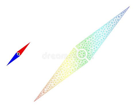 Spectral Mesh Gradient Compass Arrow Icon Stock Vector Illustration