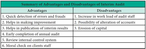Interim Audit Features Or Characteristics Advantages