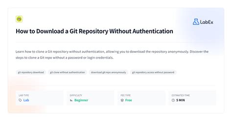 how to download a git repository without authentication labex