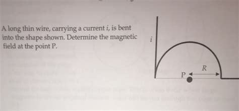 Solved A Long Thing Wire Carrying A Current I Is Bent Into