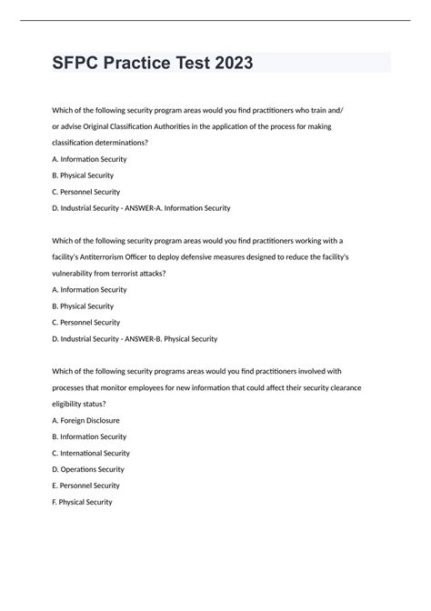 Sfpc Practice Test Exam 2023 With 100 Correct Answers Sfpc Stuvia Us