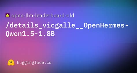Open Llm Leaderboard Details Vicgalle OpenHermes Qwen B Datasets At Hugging Face