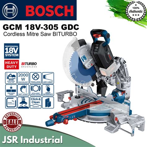 Bosch Gcm 18v 305 Gdc Professional Brushless Cordless Mitre Saw Biturbo