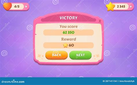 victory gui kit casual assets for a game mobile a set of user interface elements and pop ups