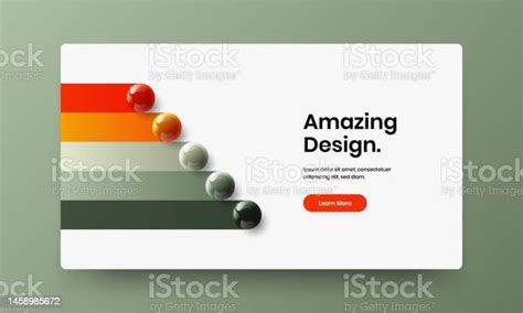 현대 3d 구체 프리젠 테이션 레이아웃입니다 프리미엄 배너 디자인 벡터 개념입니다 0명에 대한 스톡 벡터 아트 및 기타 이미지