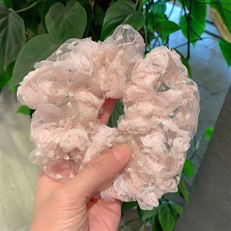 달콤한 여자 천으로 원사 꽃 탄성 헤어 밴드 레이스 꽃 머리 넥타이 Scrunchies Hairband 여자 여자 헤어 액세서리 Headpiece여성 헤어 액세서리
