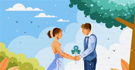 신랑 신부가 숲 속에 서 있다 벡터 Unsplash의 사랑과 헌신 이미지