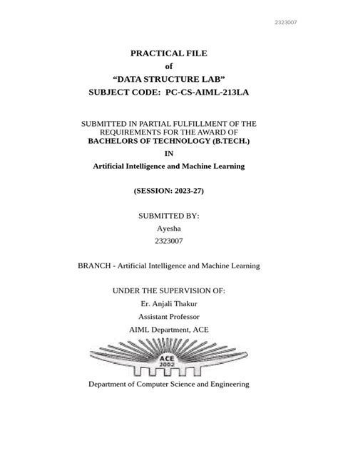 Dsa File Ayesha Pdf Time Complexity Algorithms And Data Structures