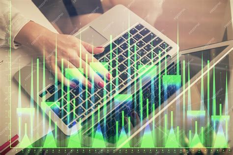 Premium Photo Double Exposure Of Woman Hands Typing On Computer And Financial Graph Hologram