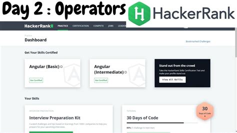 Day 2 Operators 30 Days Of Code Hackerrank Cc Language Hindi Code With Pankaj