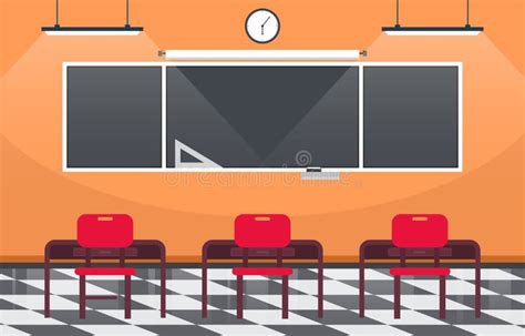 Empty Classroom Education Elementary High School Class Nobody Illustration Stock Vector