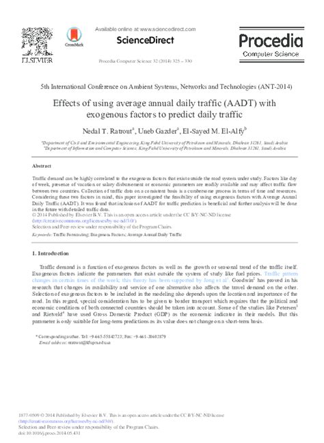 Pdf Effects Of Using Average Annual Daily Traffic Aadt With