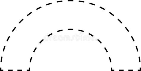 Dashed Line Basic Geometric Shapes Dashed Outline Icon Of Cut Frame Vector Illustration Stock