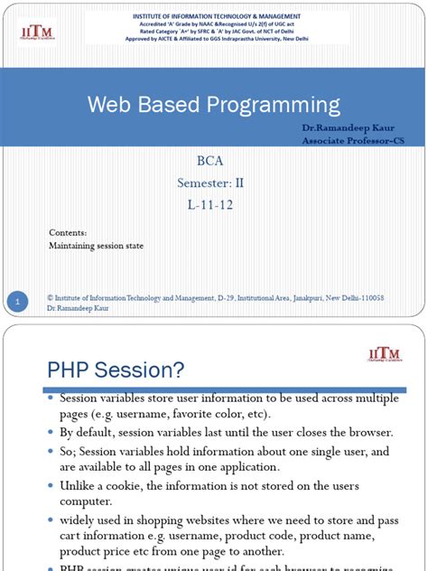 Web Based Programming Bca Semester Ii L 11 12 Pdf Cookie Php