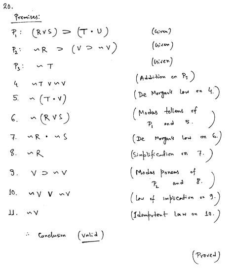 Solved Logic Problems Construct A Formal Proof Of Validity For Each Of The Course Hero