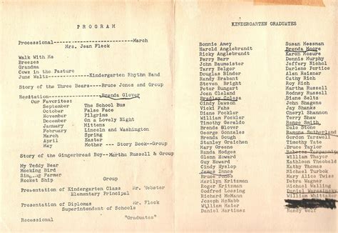 Examples Kindergarten Graduation Program Tennesseeinternet