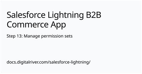 Step 13 Manage Permission Sets Salesforce Lightning B2b Commerce App