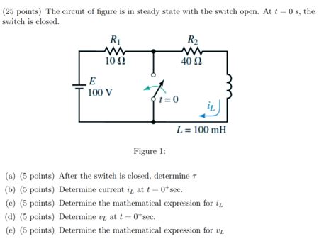 Solved 25 Points The Circuit Of Figure Is In Steady State
