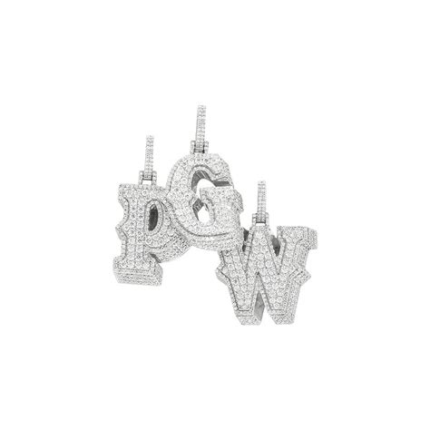 Icy Paris Iced Out Letter Pendant Silver 925 Moissanite