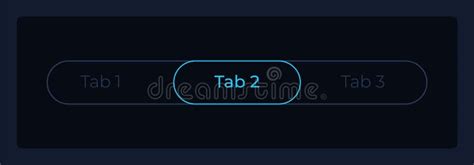 Chosen Second Tab In Menu Bar Ui Element Template Stock Vector