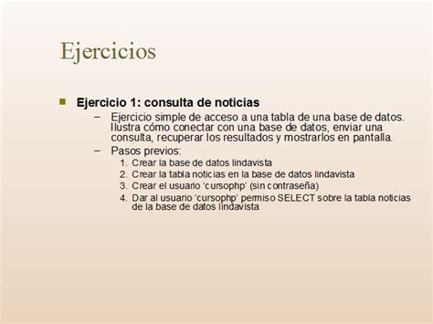 Acceso a bases de datos MySQL en PHP página