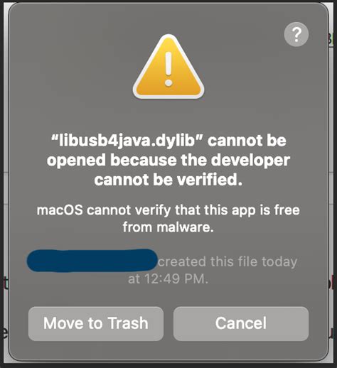 Libusb Java Dylib Cannot Be Opened Because The Developer Cannot Be